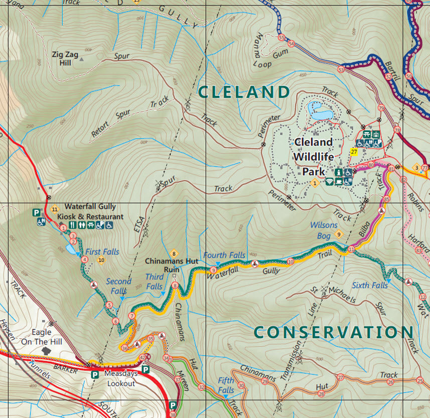 Cleland Conservation Park Bushwalking Map by Mapland - Department for ...