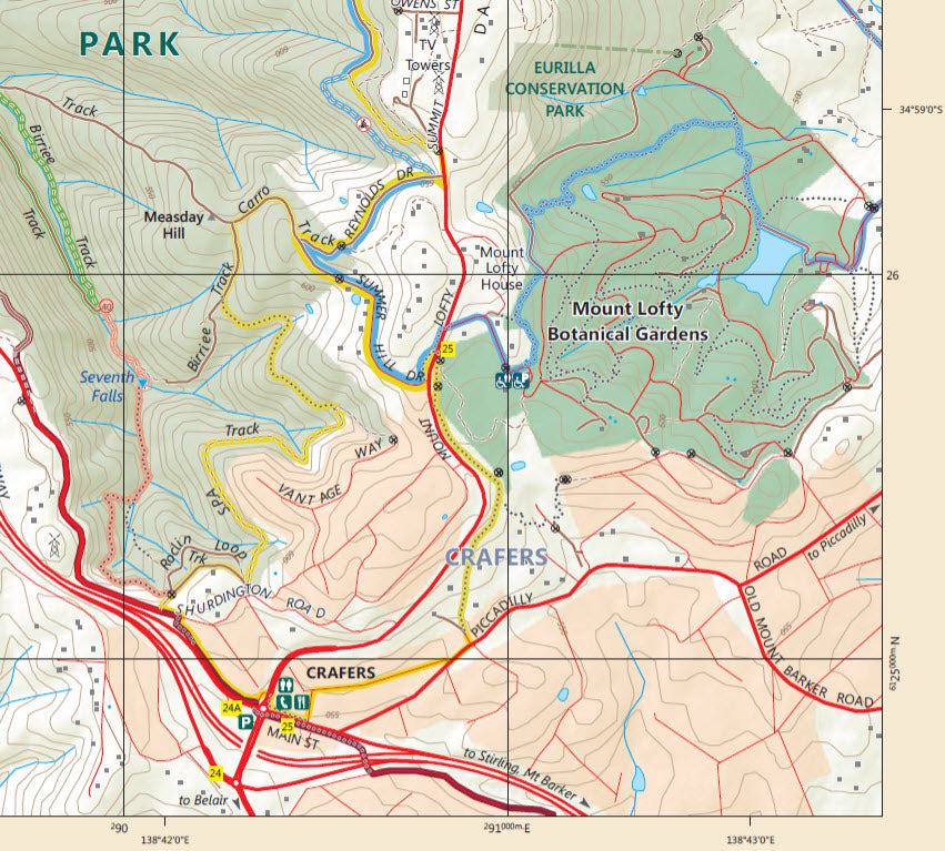 Cleland Conservation Park Bushwalking Map by Mapland - Department for ...