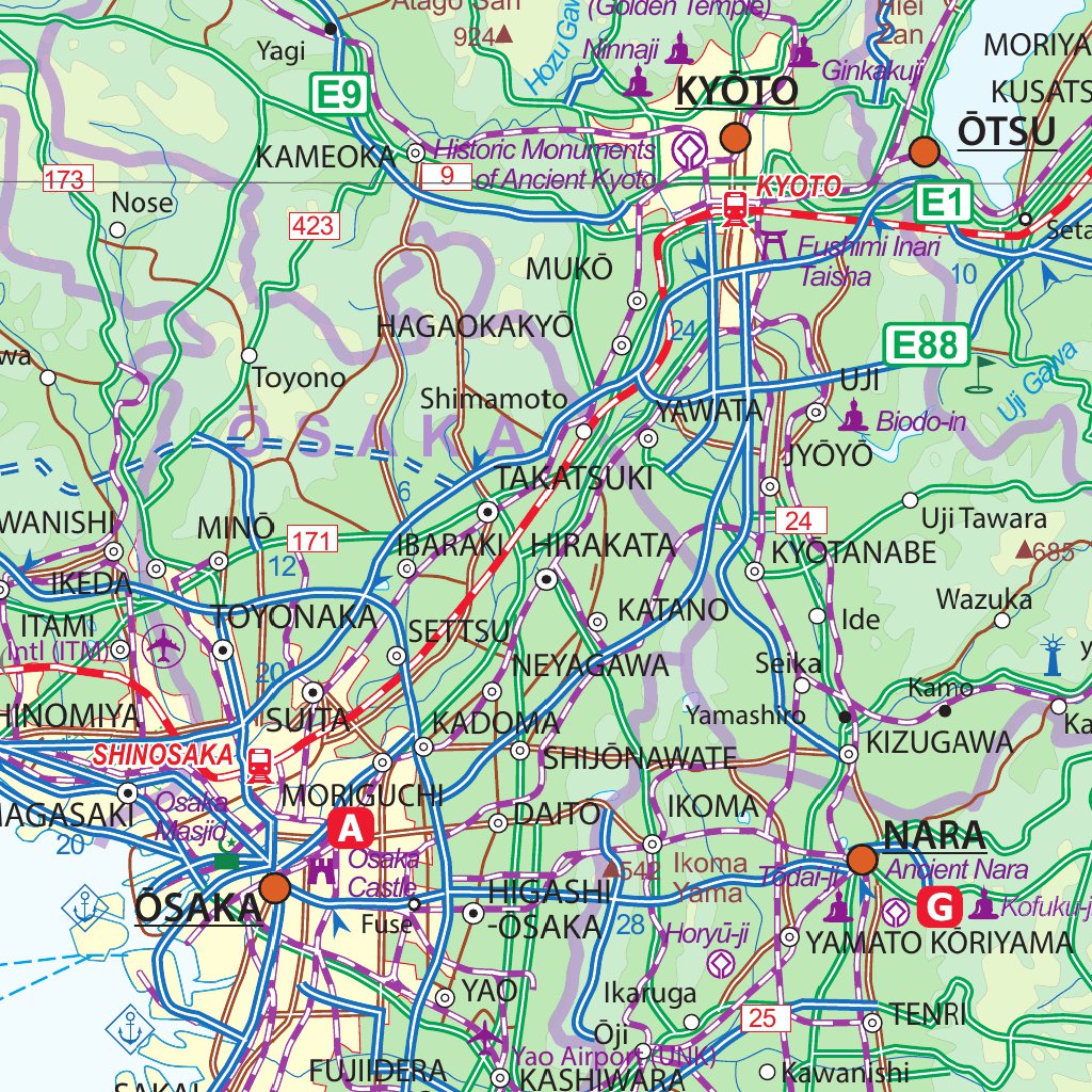 Japan South 1 : 670,000 - ITMB Map by ITMB Publishing Ltd. | Avenza Maps