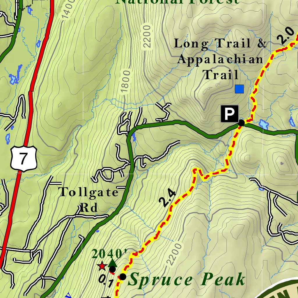 Manchester Area Hiking Trail Map 2nd Edition by Green Mountain Club ...