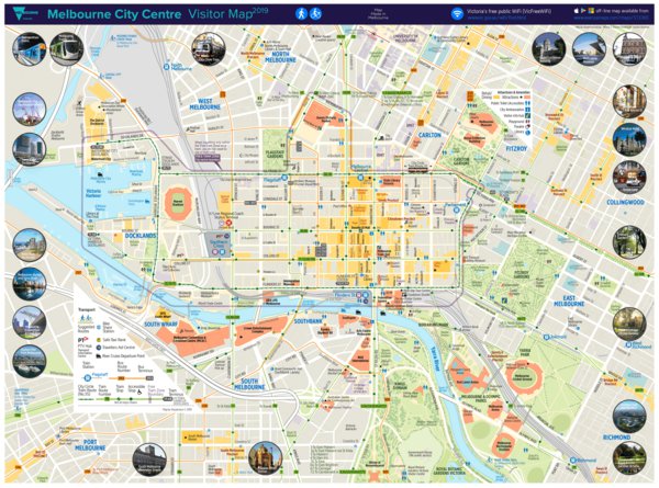 Melbourne Visitor Map 2019 by Visualvoice | Avenza Maps