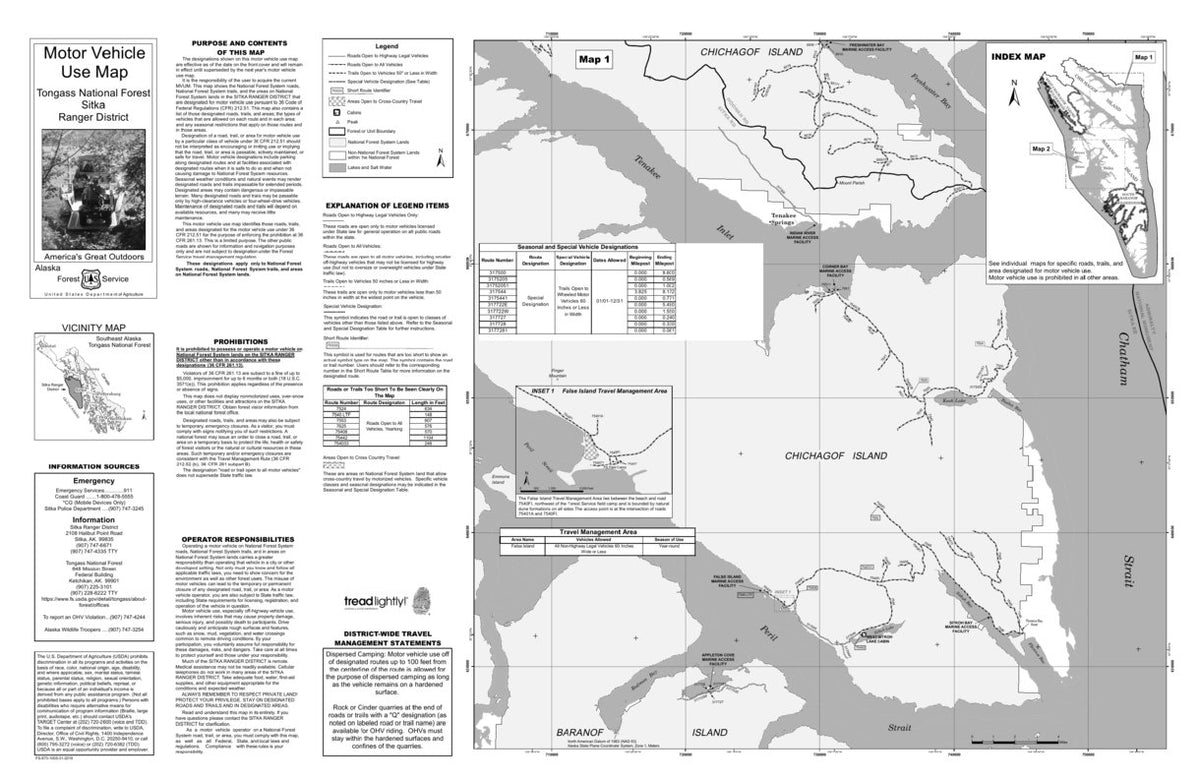 TNF Sitka RD 2025 MVUM Map by US Forest Service R10 | Avenza Maps