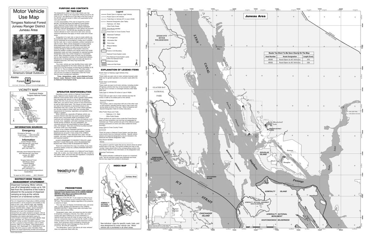 TNF Juneau RD 2025 MVUM Map by US Forest Service R10 | Avenza Maps
