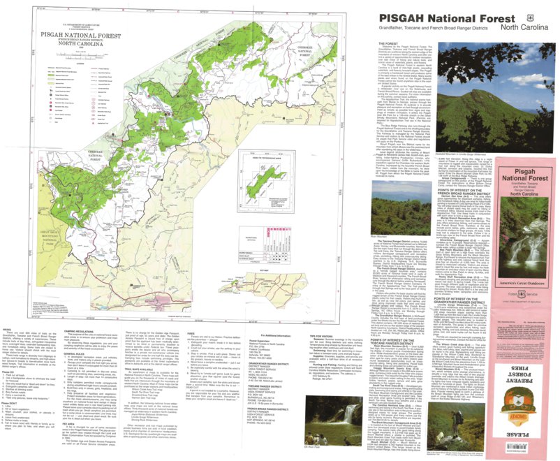 Pisgah National Forest, Western Appalachian District Forest Visitor Map ...