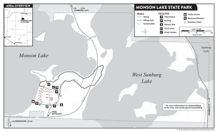 Monson Lake State Park Map by Minnesota Department of Natural Resources ...