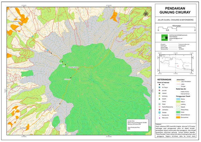 Jalur Pendakian Gunung Cikuray Map by petapendaki | Avenza Maps