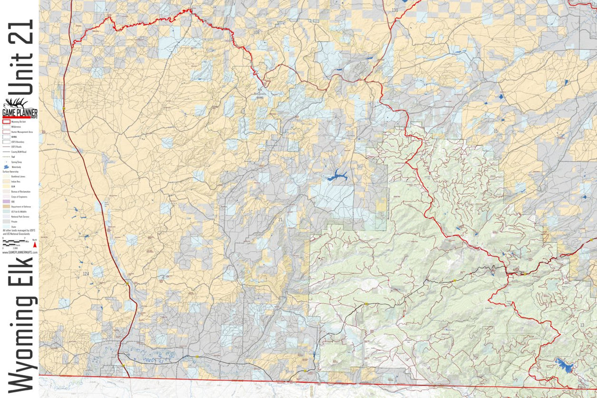 Wyoming Elk Unit 21 Map by Game Planner Maps | Avenza Maps
