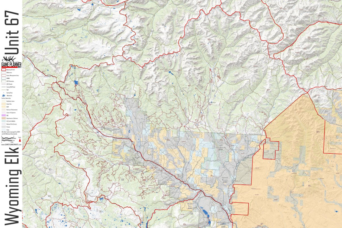Wyoming Elk Unit 67 Map by Game Planner Maps | Avenza Maps
