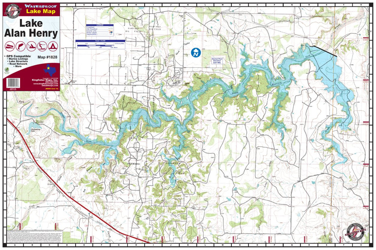 Lake Alan Henry, TX Map by Kingfisher Maps, Inc. | Avenza Maps