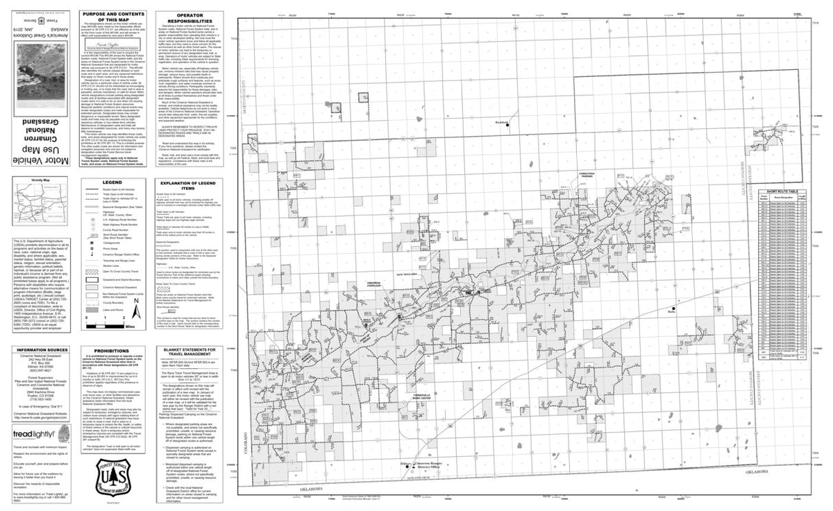 Cimarron National Grassland - MVUM Map by US Forest Service R2 Rocky ...