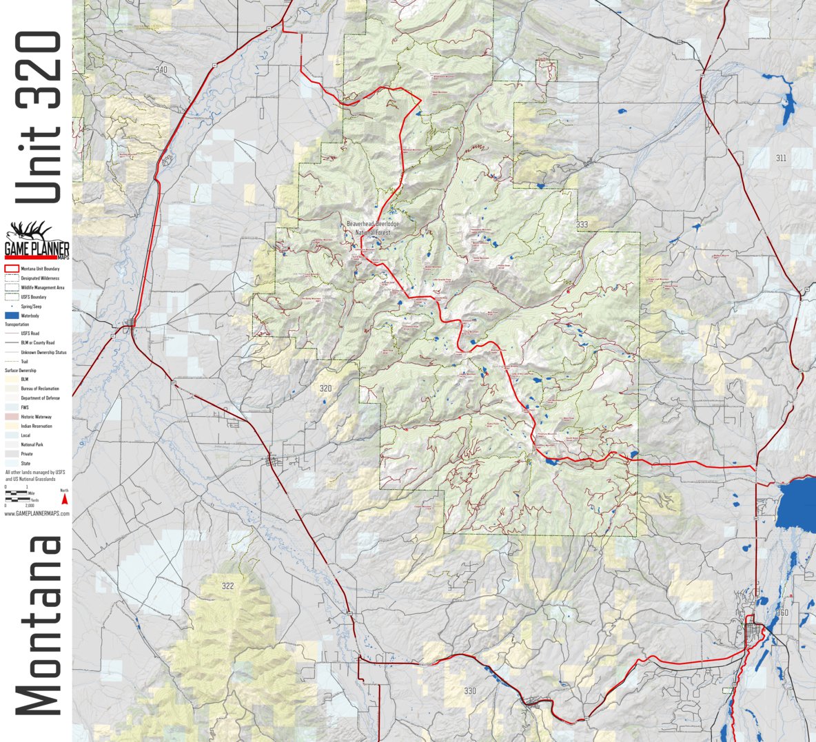 Montana Hunting Unit 320 Map by Game Planner Maps | Avenza Maps