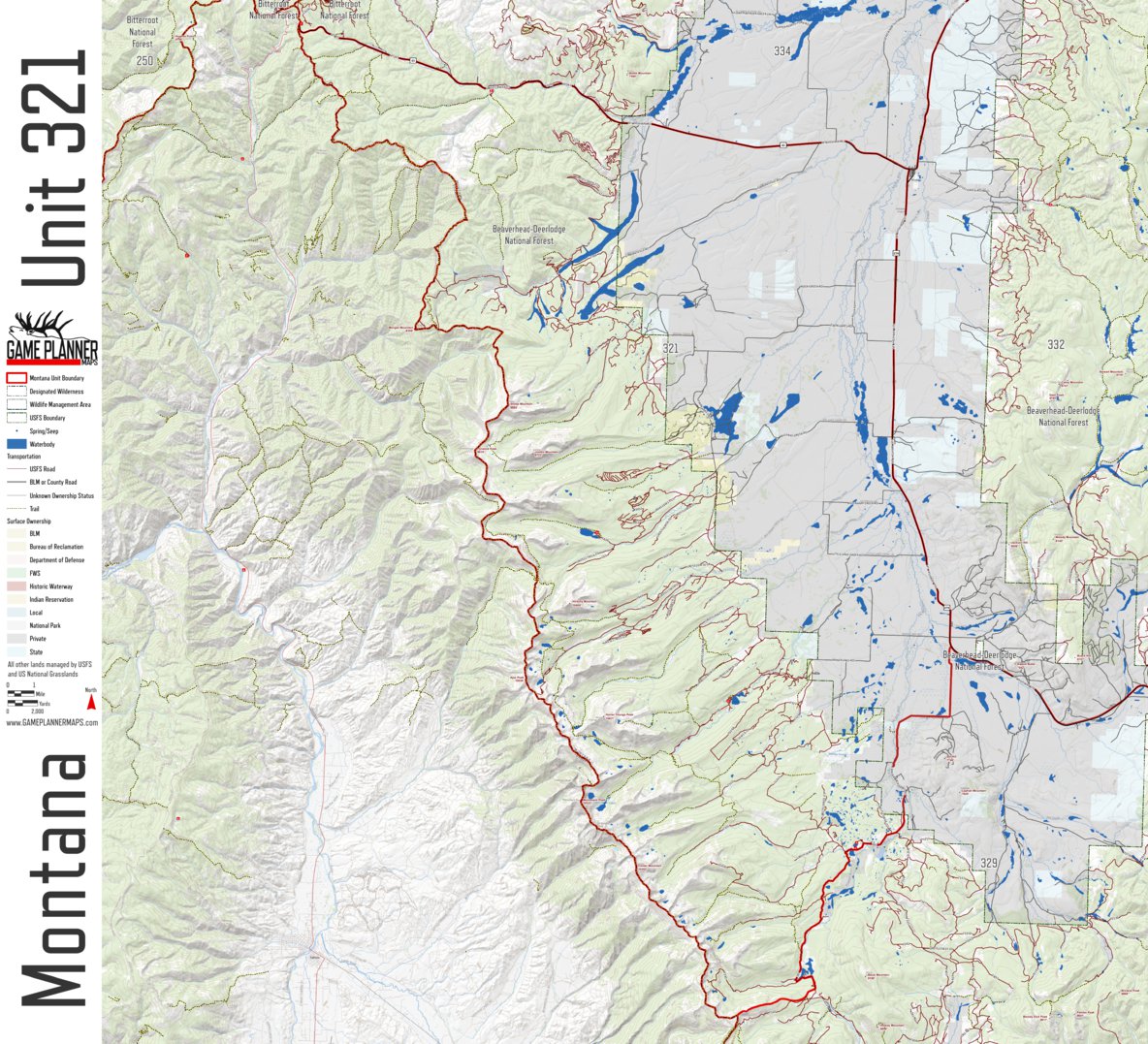 Montana Hunting Unit 321 Map by Game Planner Maps | Avenza Maps