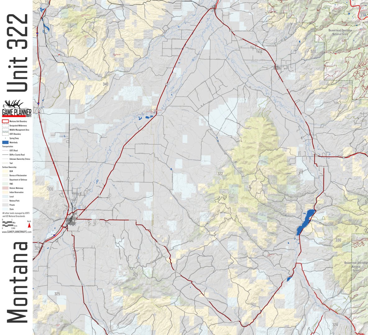 Montana Hunting Unit 322 Map by Game Planner Maps | Avenza Maps