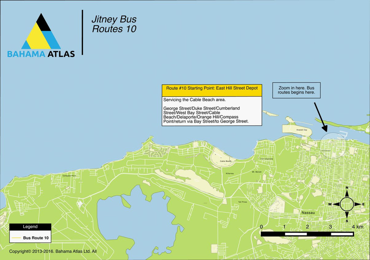 New Providence, Bahamas - Bus Route 10 Map by Bahama Atlas | Avenza Maps