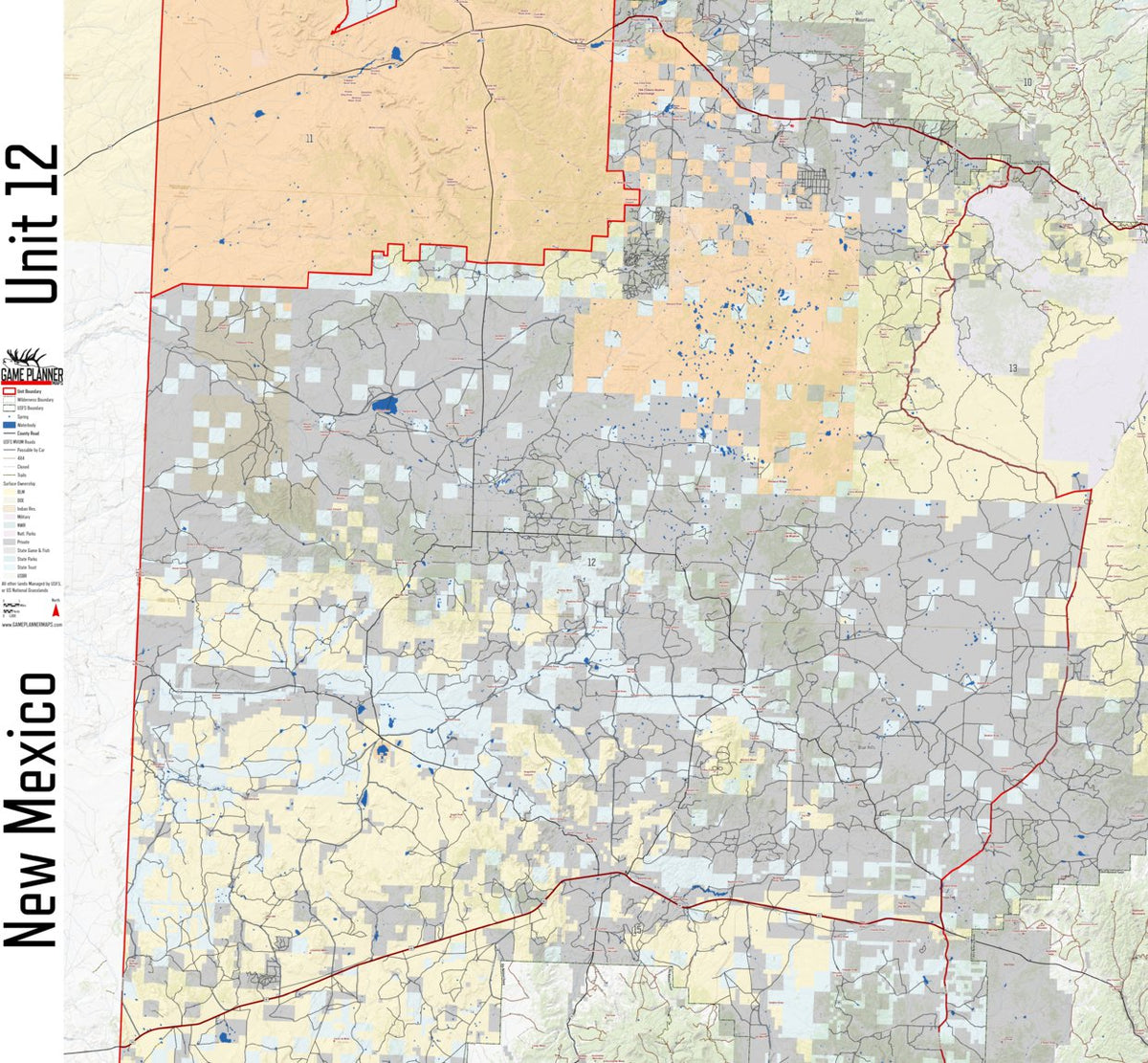 New Mexico Unit 12 Map by Game Planner Maps | Avenza Maps