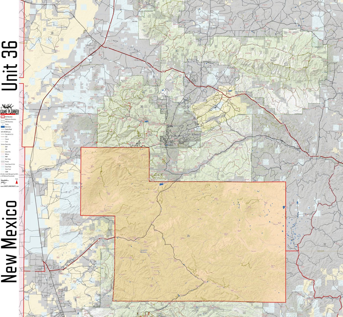 New Mexico Unit 36 Map by Game Planner Maps | Avenza Maps