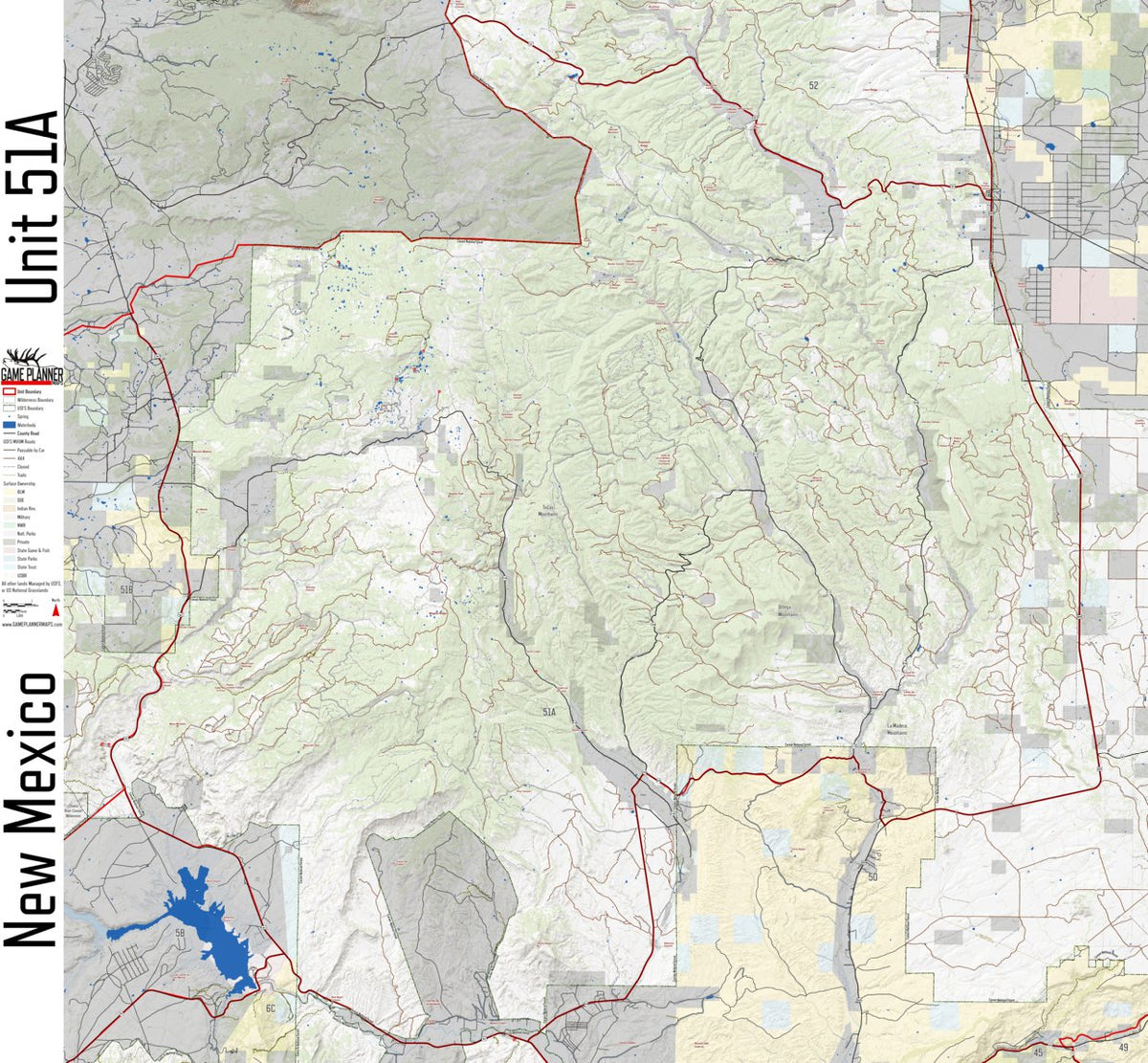 New Mexico Unit 51A Map by Game Planner Maps | Avenza Maps