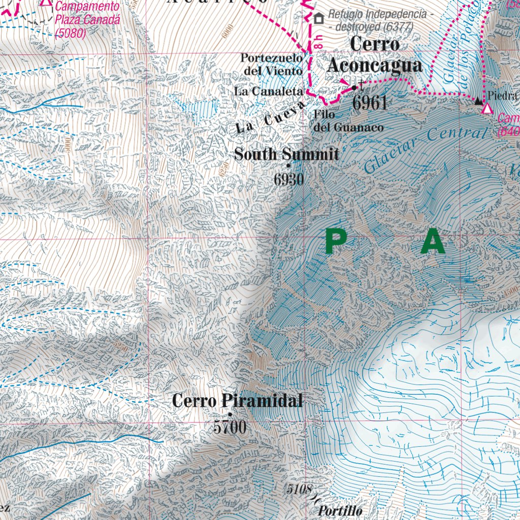 Aconcagua 1:50 000 Map by terraQuest | Avenza Maps