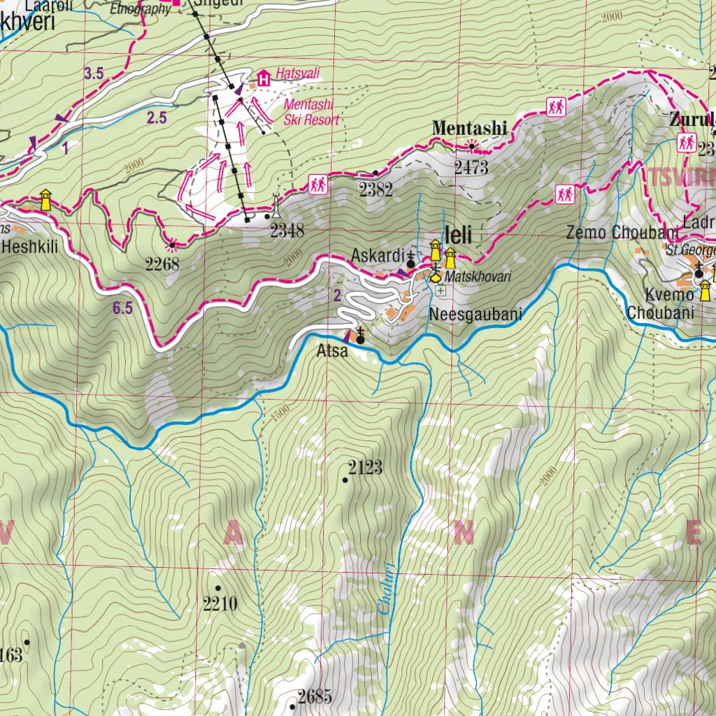 Svaneti 1:75 000 Map by terraQuest | Avenza Maps
