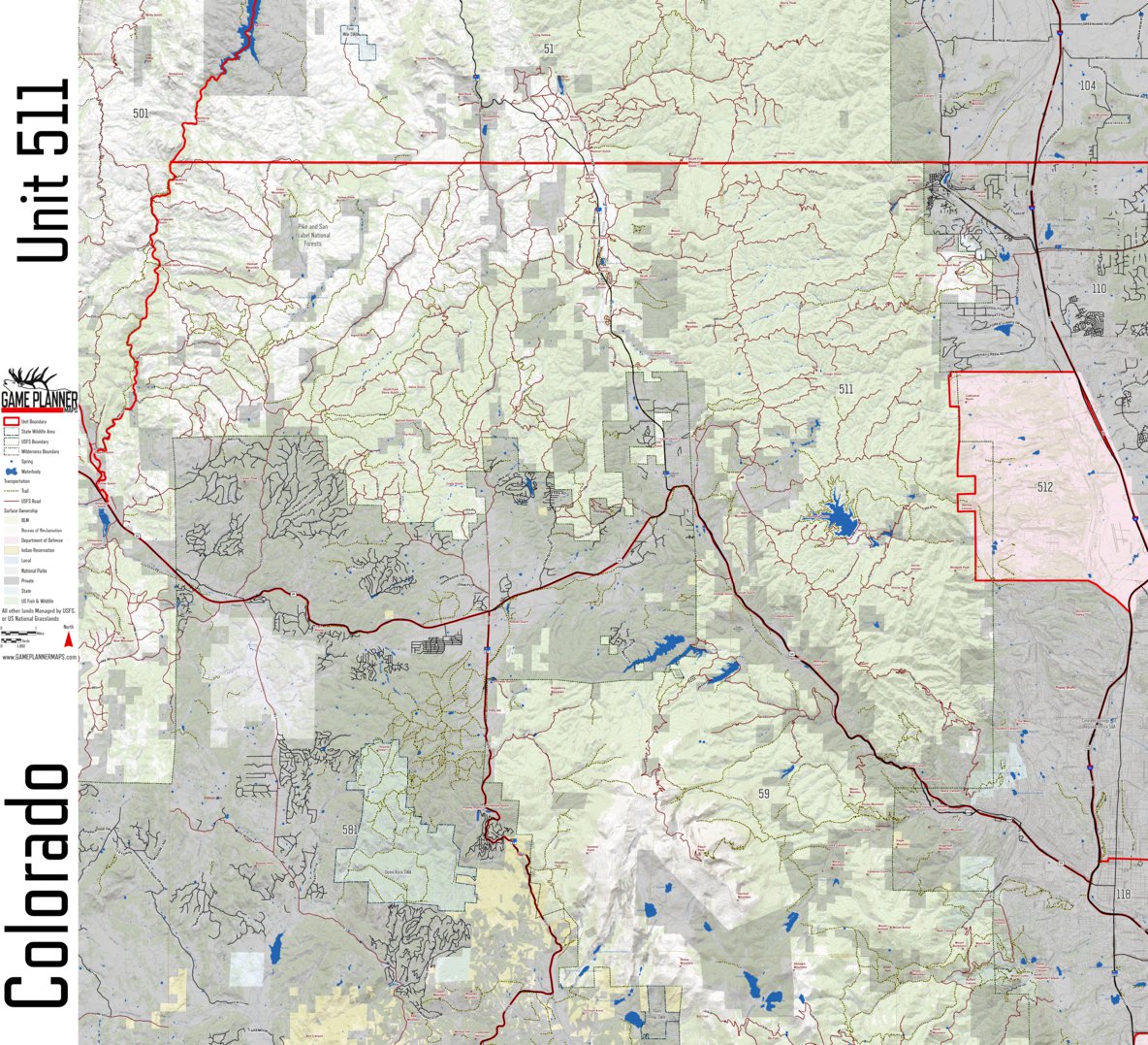 Colorado Unit 511 Map by Game Planner Maps | Avenza Maps