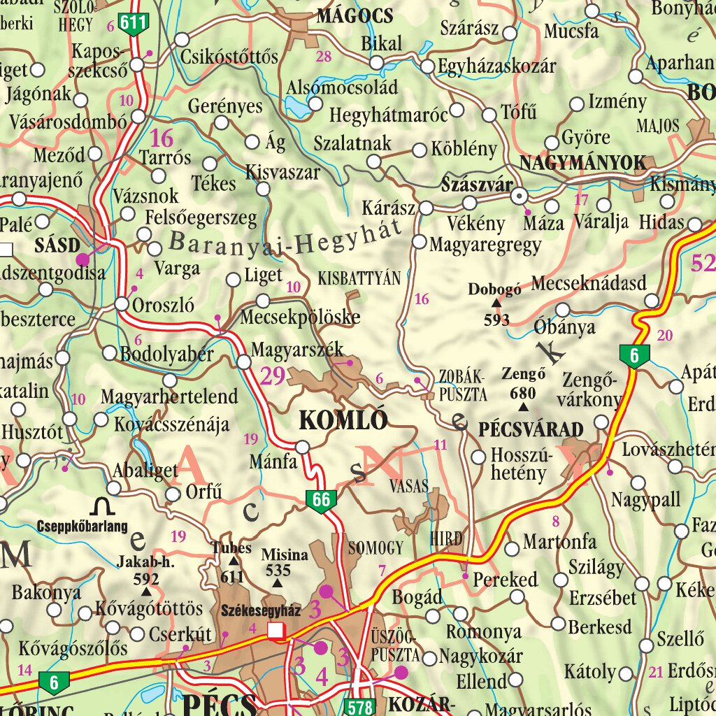 Magyarország részletes autótérképe, Hungary Road Map, by Szarvas Andras ...