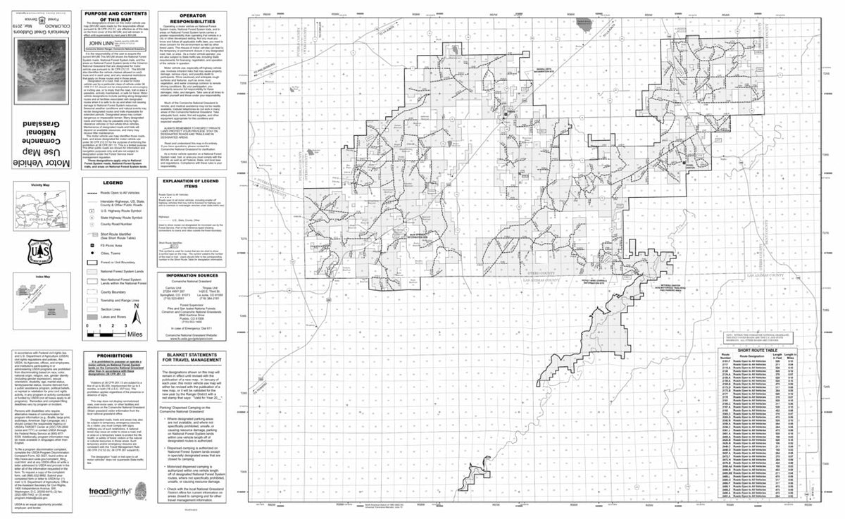 Comanche National Grassland (West Half) - MVUM Map by US Forest Service ...