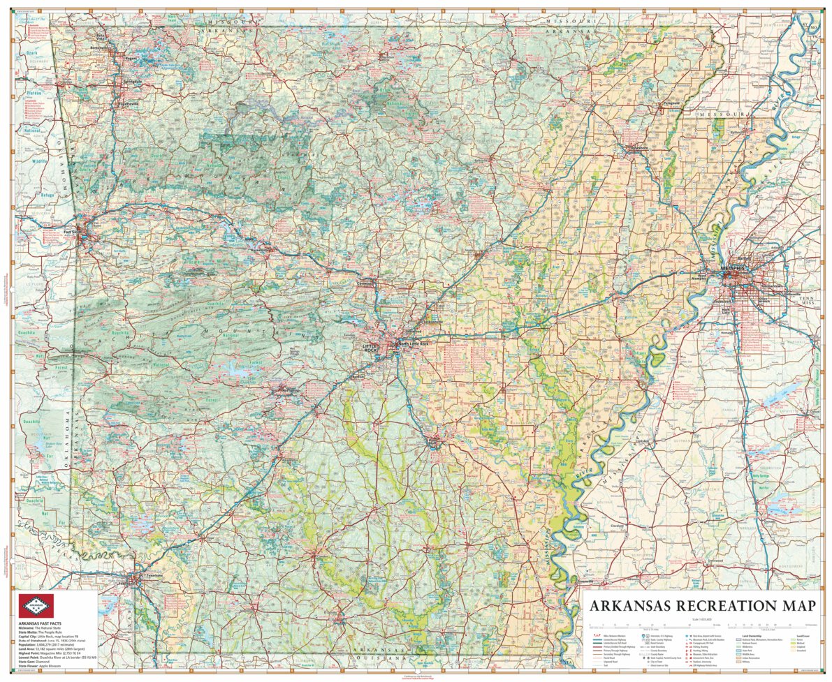 Arkansas Recreation Map by East View Map Link | Avenza Maps