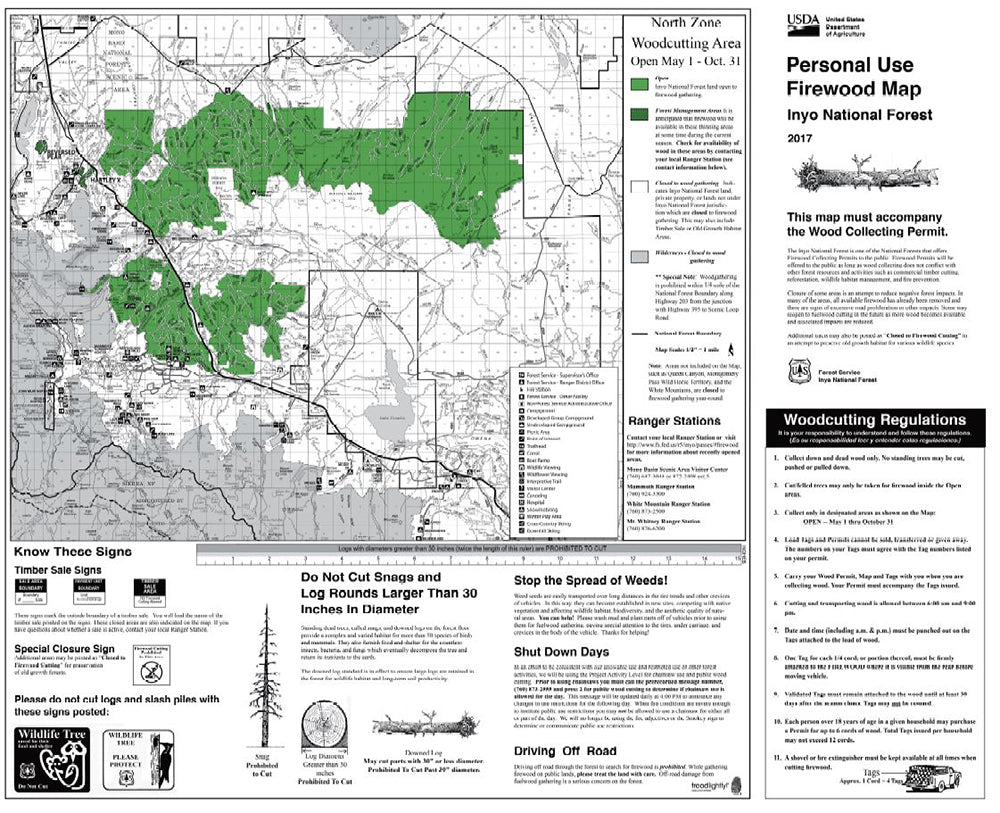 2025 Inyo Fuelwood Map by US Forest Service R5 | Avenza Maps