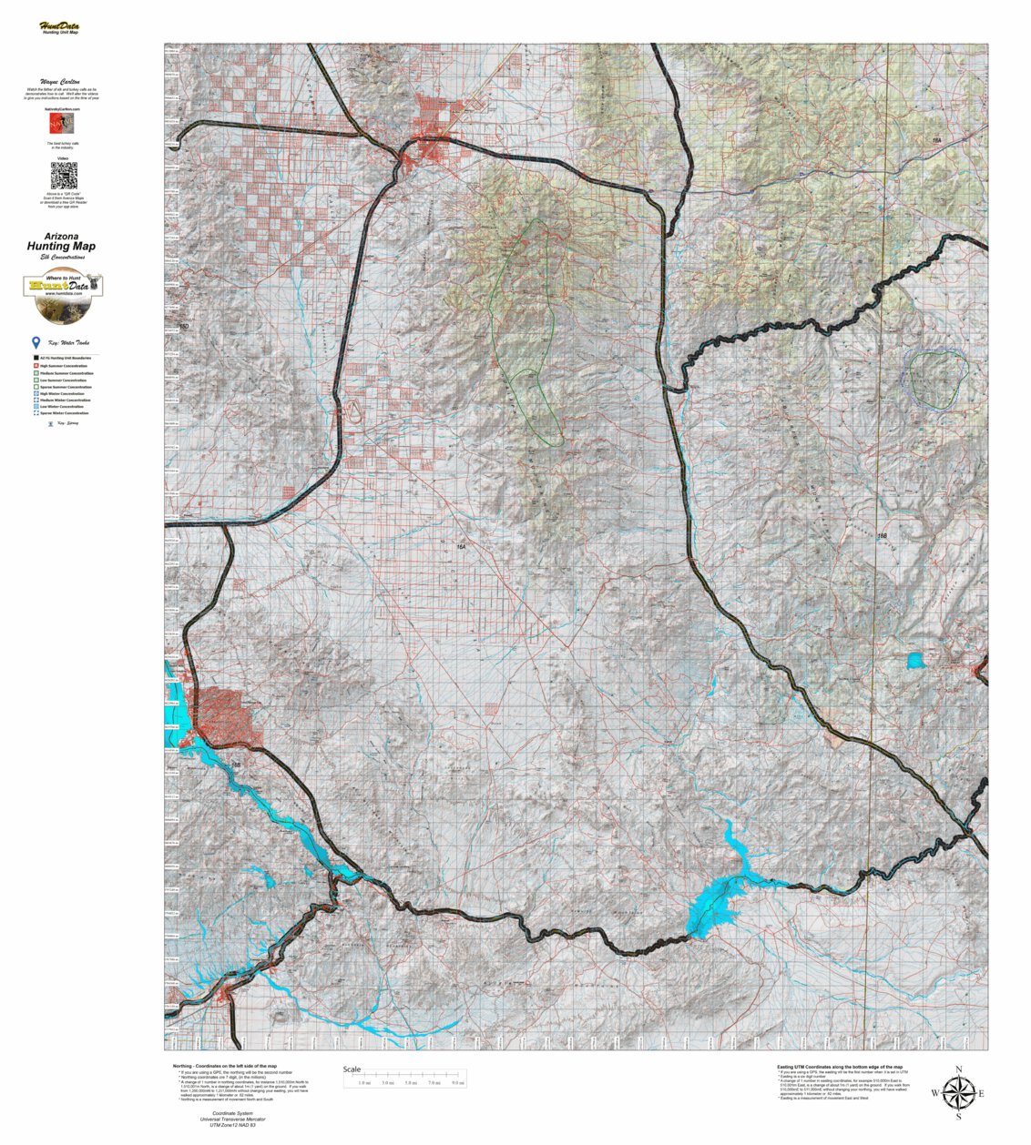 HuntData Arizona Elk Hunt Unit 16A Game Concentration Map by HuntData ...