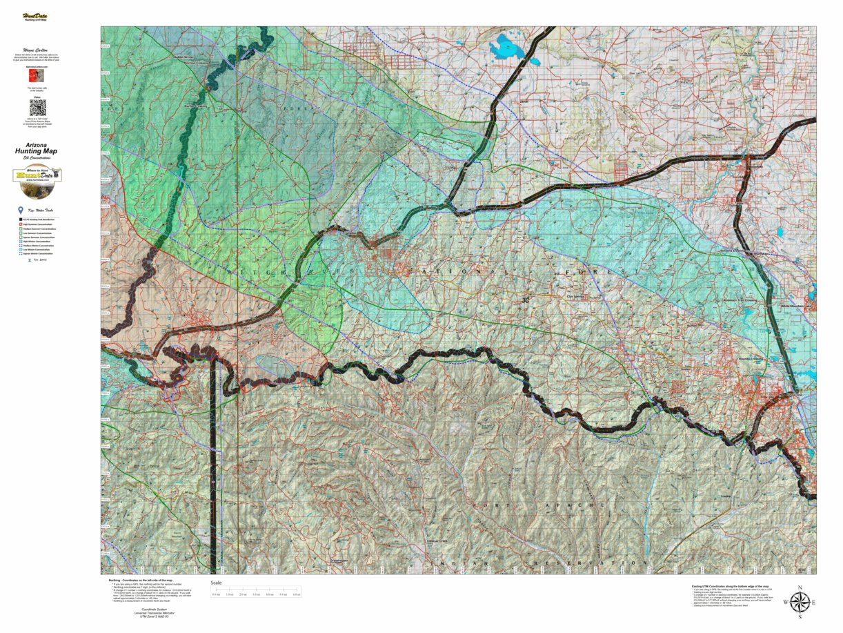 HuntData Arizona Elk Hunt Unit 3C Game Concentration Map by HuntData ...
