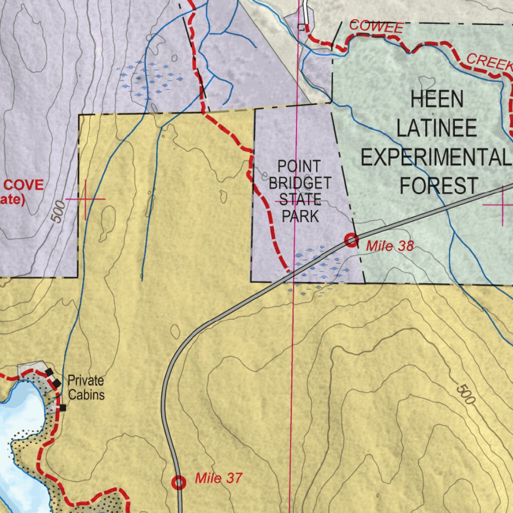 Juneau Area Trails Guide - Cowee Creek to Point Bridget Inset Map by US ...