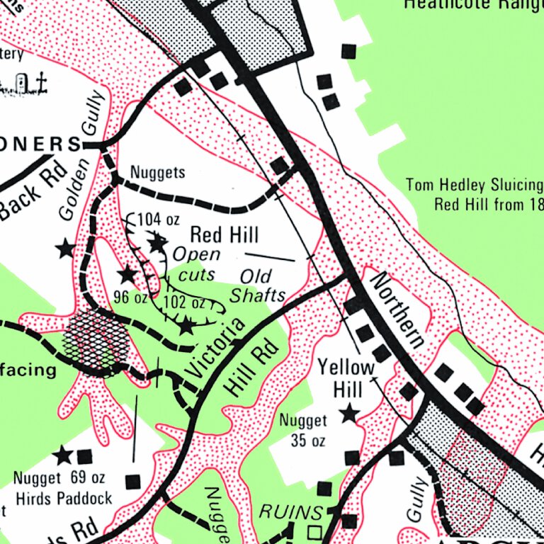 Heathcote Gold Map by Doug Stone GOLD MAPS | Avenza Maps