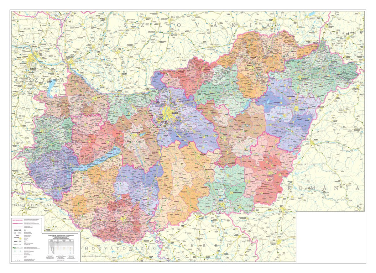 Magyarország közigazgatási térkép Administrative Map of Hungary by ...