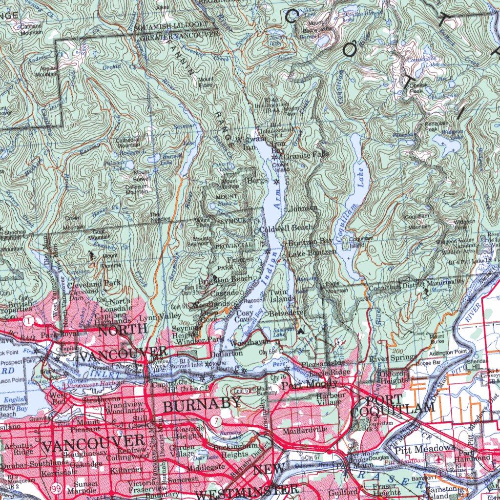 South BC Topo (1:250k) Map by Paul Johnson - Offline Maps | Avenza Maps