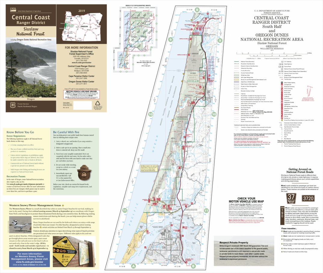 Central Coast Ranger District Map - ODNRA South by US Forest Service R6 ...