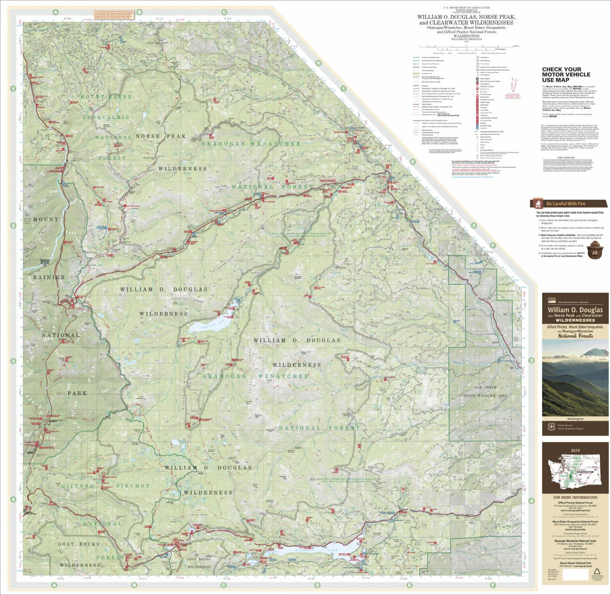 William O. Douglas and Norse Peak Wildernesses Map by US Forest Service ...