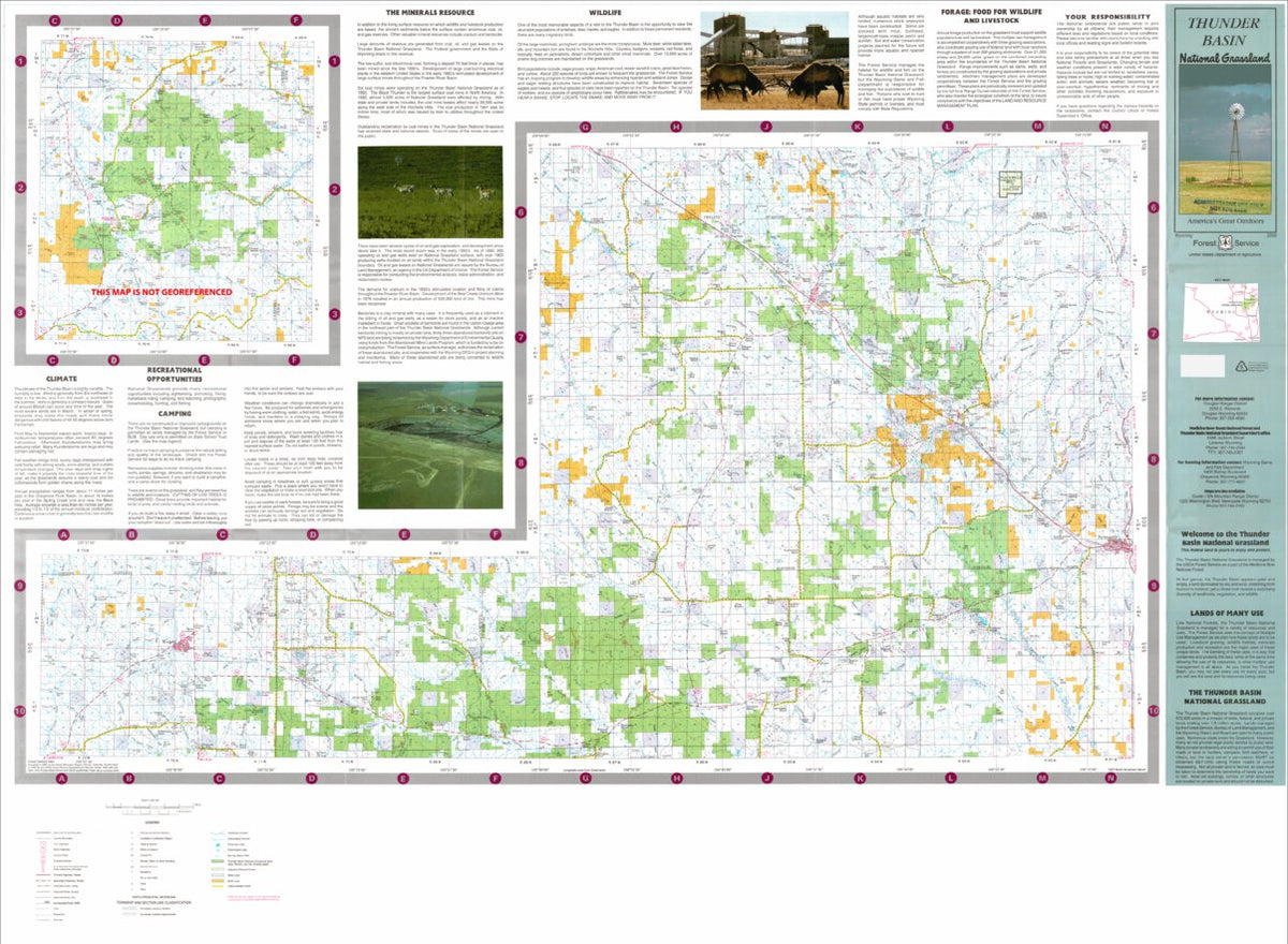 Thunder Basin National Grassland Visitor Map (North Half) by US Forest ...