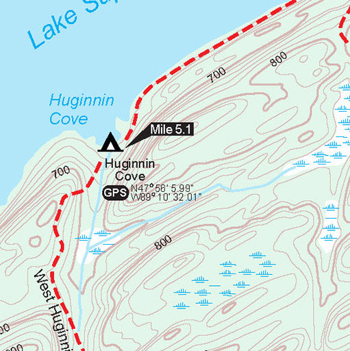 Huginnin Cove Loop - Isle Royale Map by MichiganTrailMaps.com | Avenza Maps