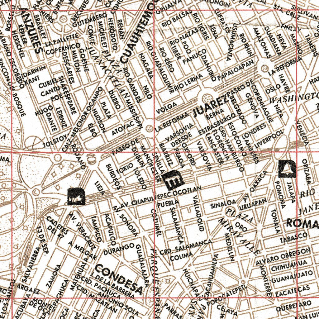 Mapa de Roma, Ciudad de Mexico 70´s Map by Guia Roji | Avenza Maps