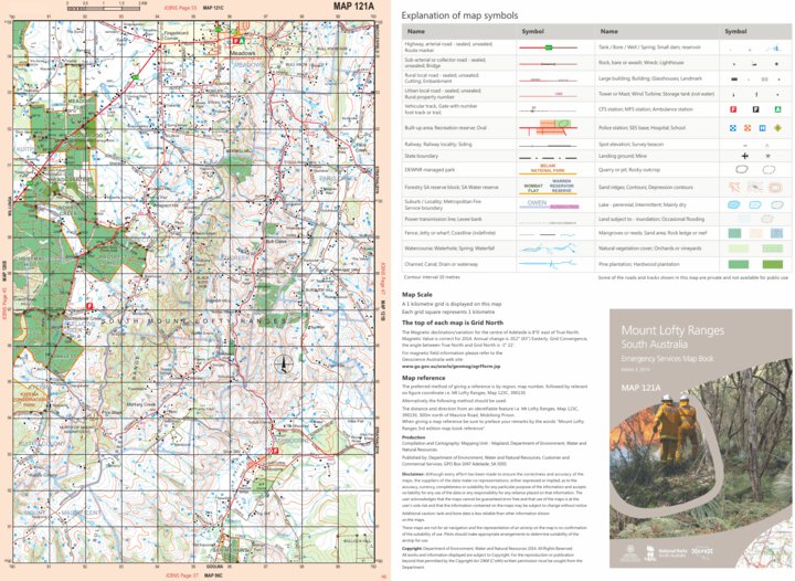 Mount Lofty Ranges Map 121A by Mapland - Department for Environment and ...