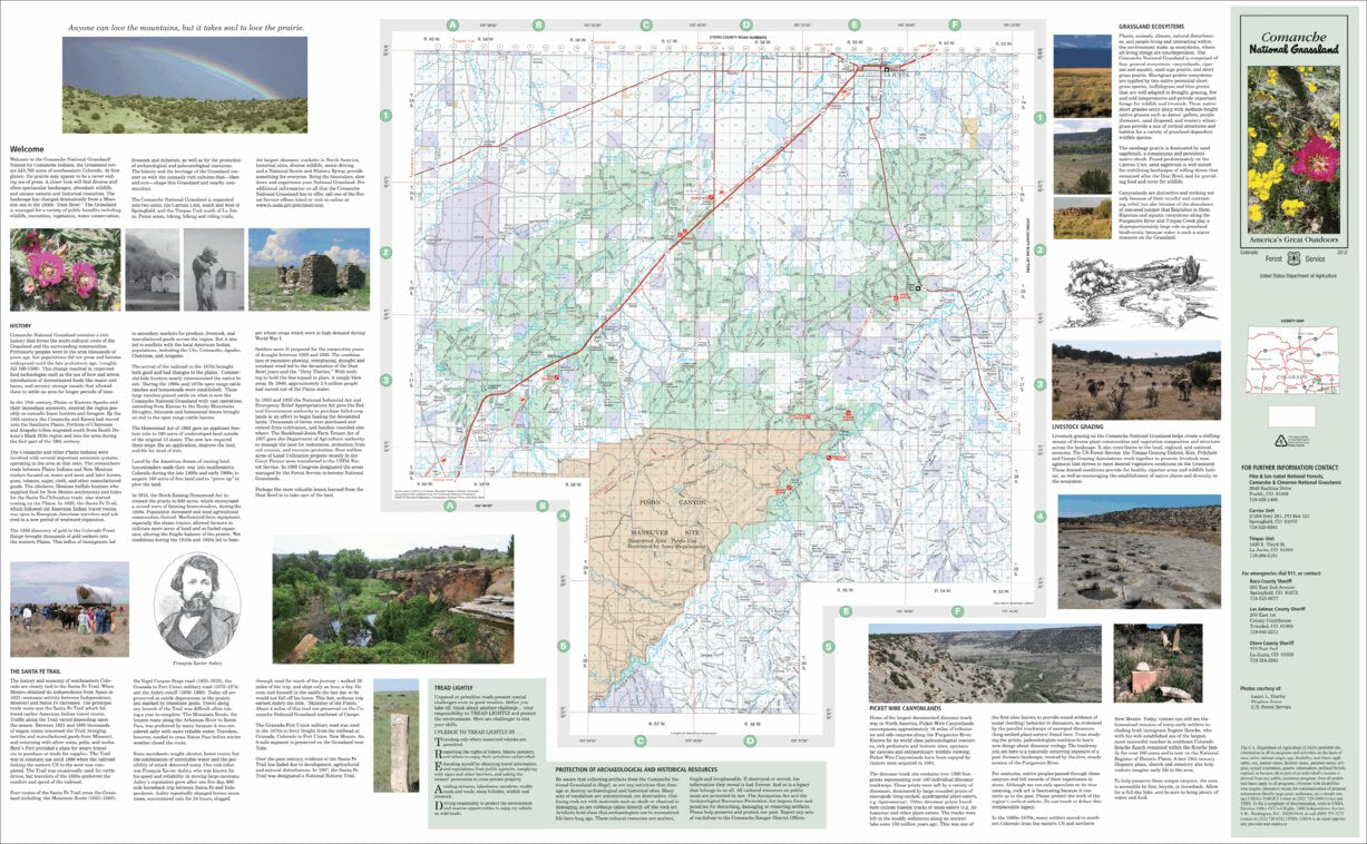 Comanche National Grassland Visitor Map (West Half) by US Forest ...