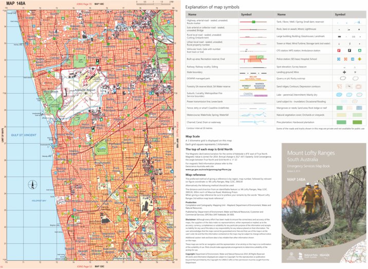 Mount Lofty Ranges Map 148A by Mapland - Department for Environment and ...