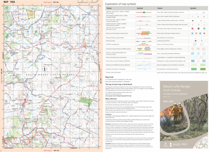 Mount Lofty Ranges Map 150A by Mapland - Department for Environment and ...