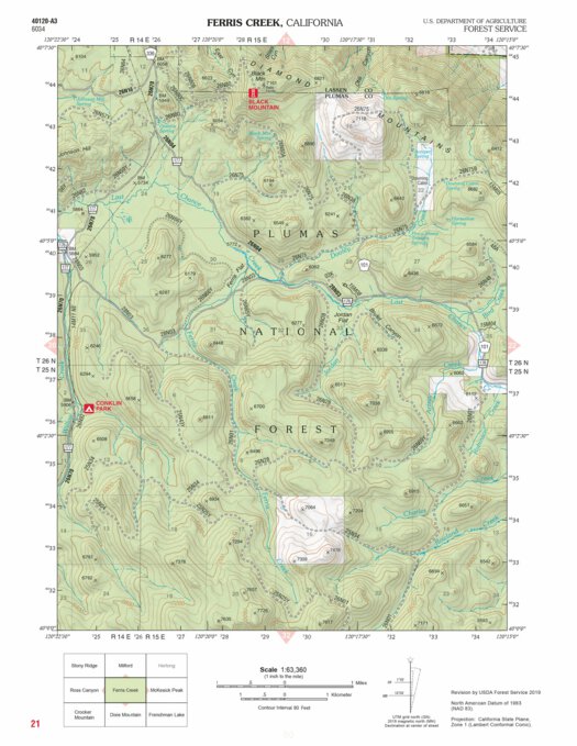Ferris Creek Map by US Forest Service R5 | Avenza Maps