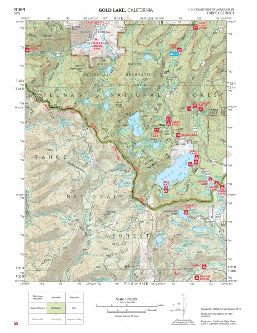 Gold Lake Map by US Forest Service R5 | Avenza Maps