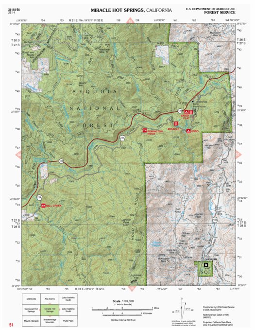 Miracle Hot Springs Map by US Forest Service R5 | Avenza Maps