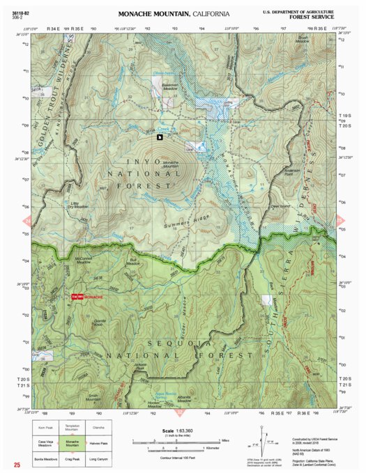 Monache Mountain Map by US Forest Service R5 | Avenza Maps