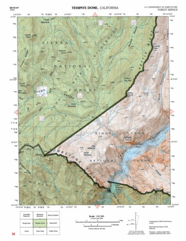 Tehipite Dome Map by US Forest Service R5 | Avenza Maps