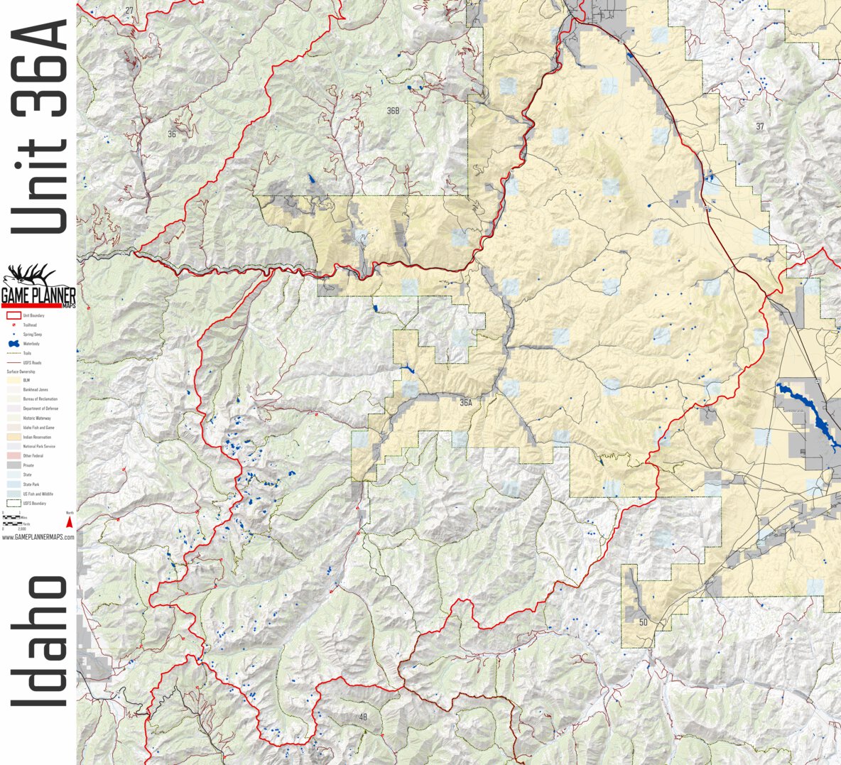Idaho Unit 36A Map by Game Planner Maps | Avenza Maps