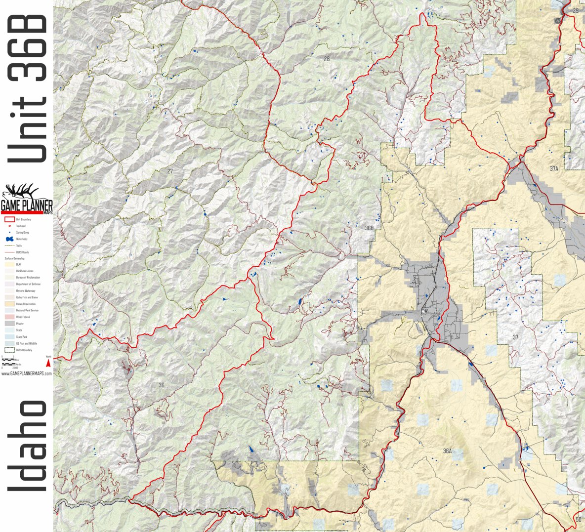 Idaho Unit 36B Map by Game Planner Maps | Avenza Maps
